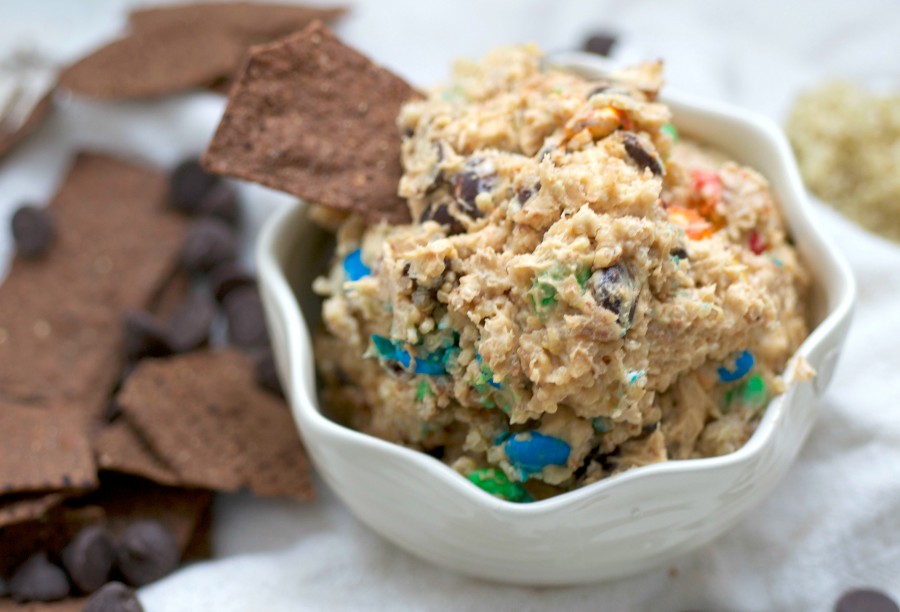 Chunky M&M Quinoa Dessert Dip | The Realistic Nutritionist