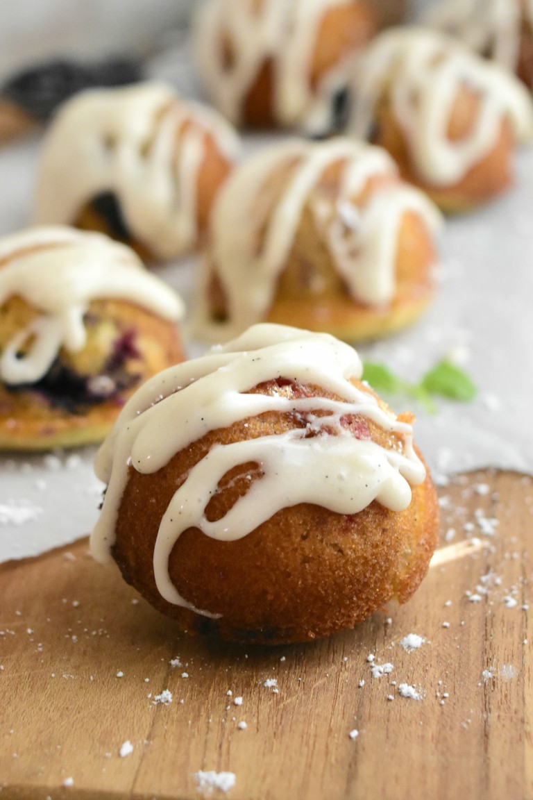 Baked Blueberry & Cranberry Donut Holes | The Realistic Nutritionist