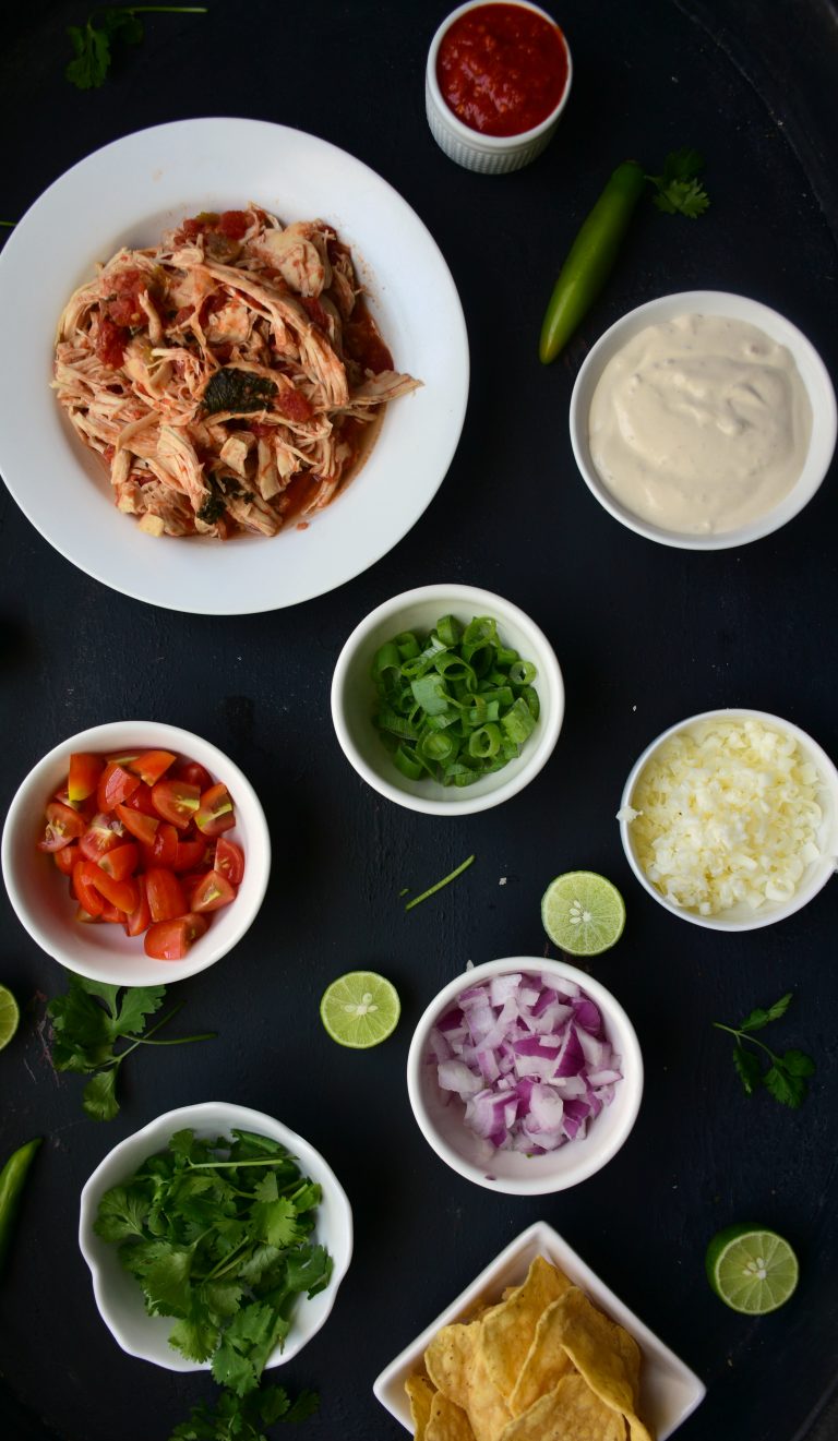 DIY Salsa Chicken Taco Bar | The Realistic Nutritionist