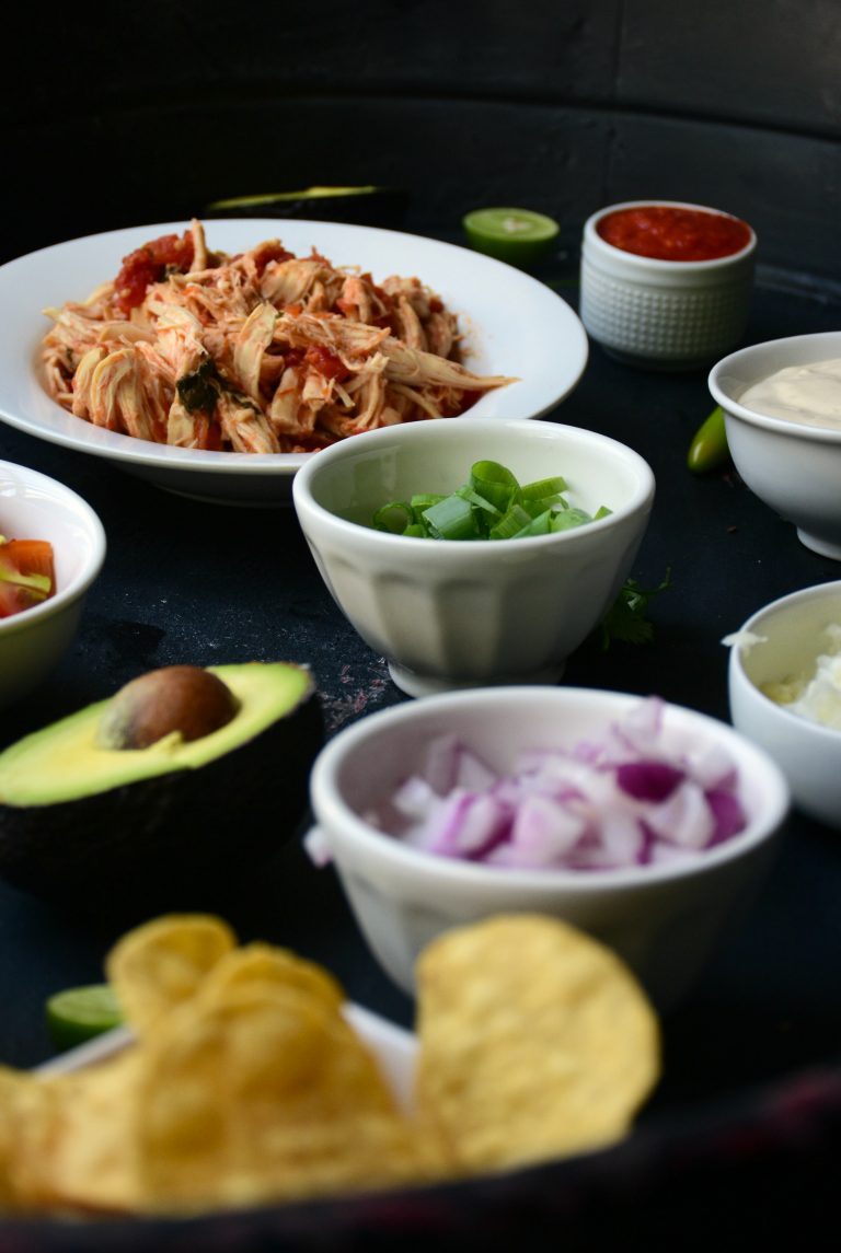 DIY Salsa Chicken Taco Bar | The Realistic Nutritionist
